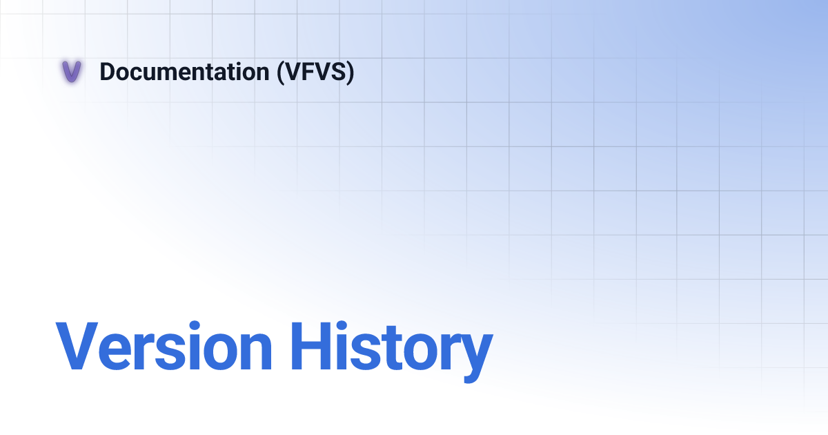 Version History | Documentation (VFVS)