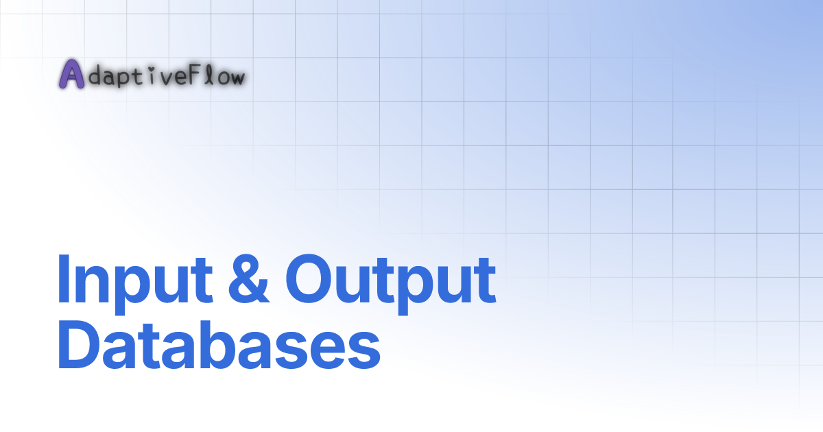 Input & Output Databases | Documentation (AFVS)