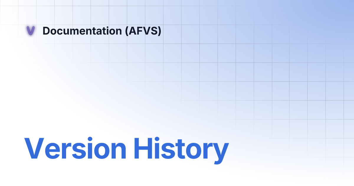 Version History | Documentation (AFVS)